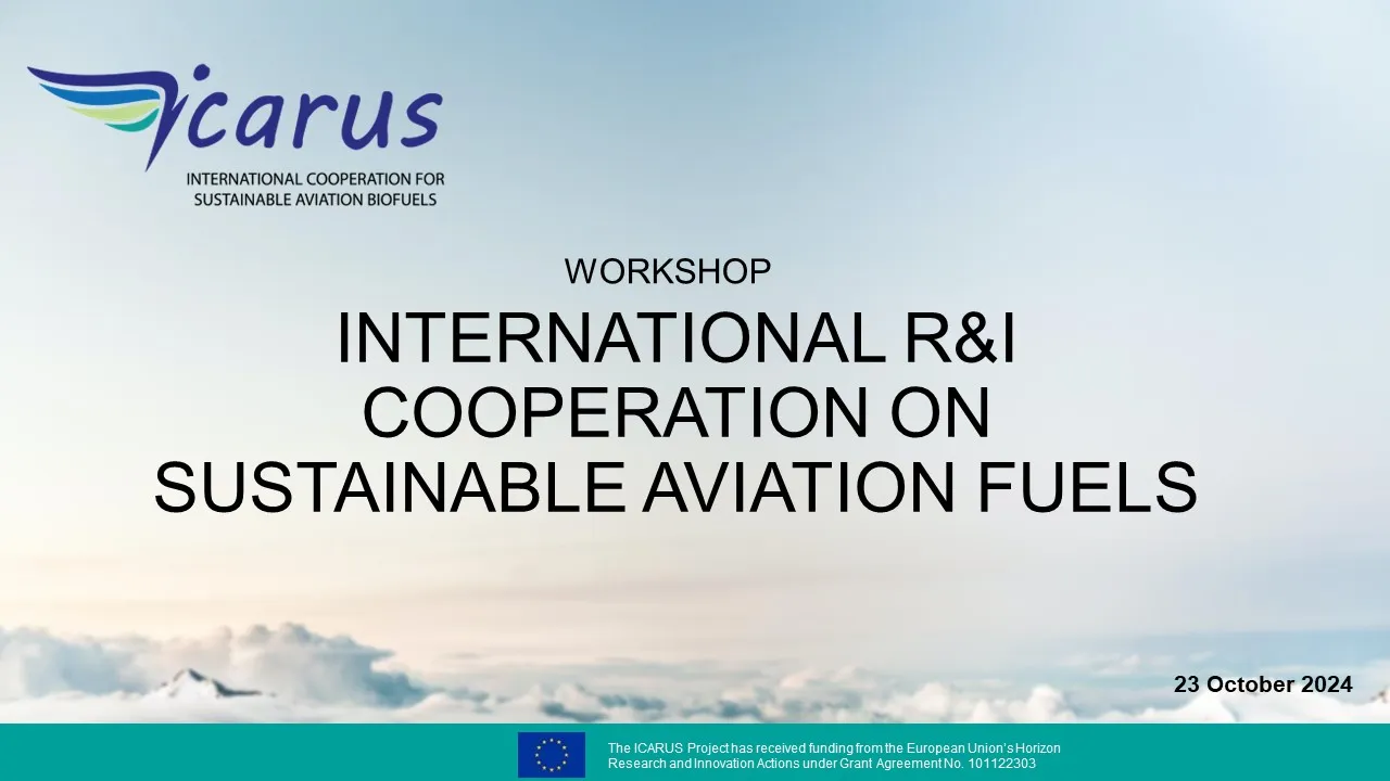 ICARUS Workshop at BBEST & IEA Bioenergy Conference, 23 October 2024 ...